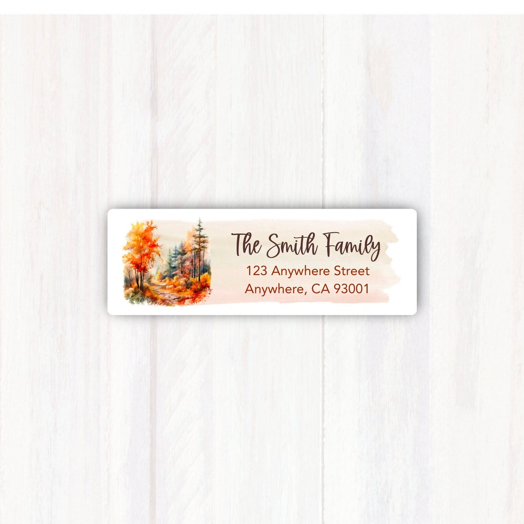 Autumn Trees Return Address Labels - Personalized Fall Trees Address ...