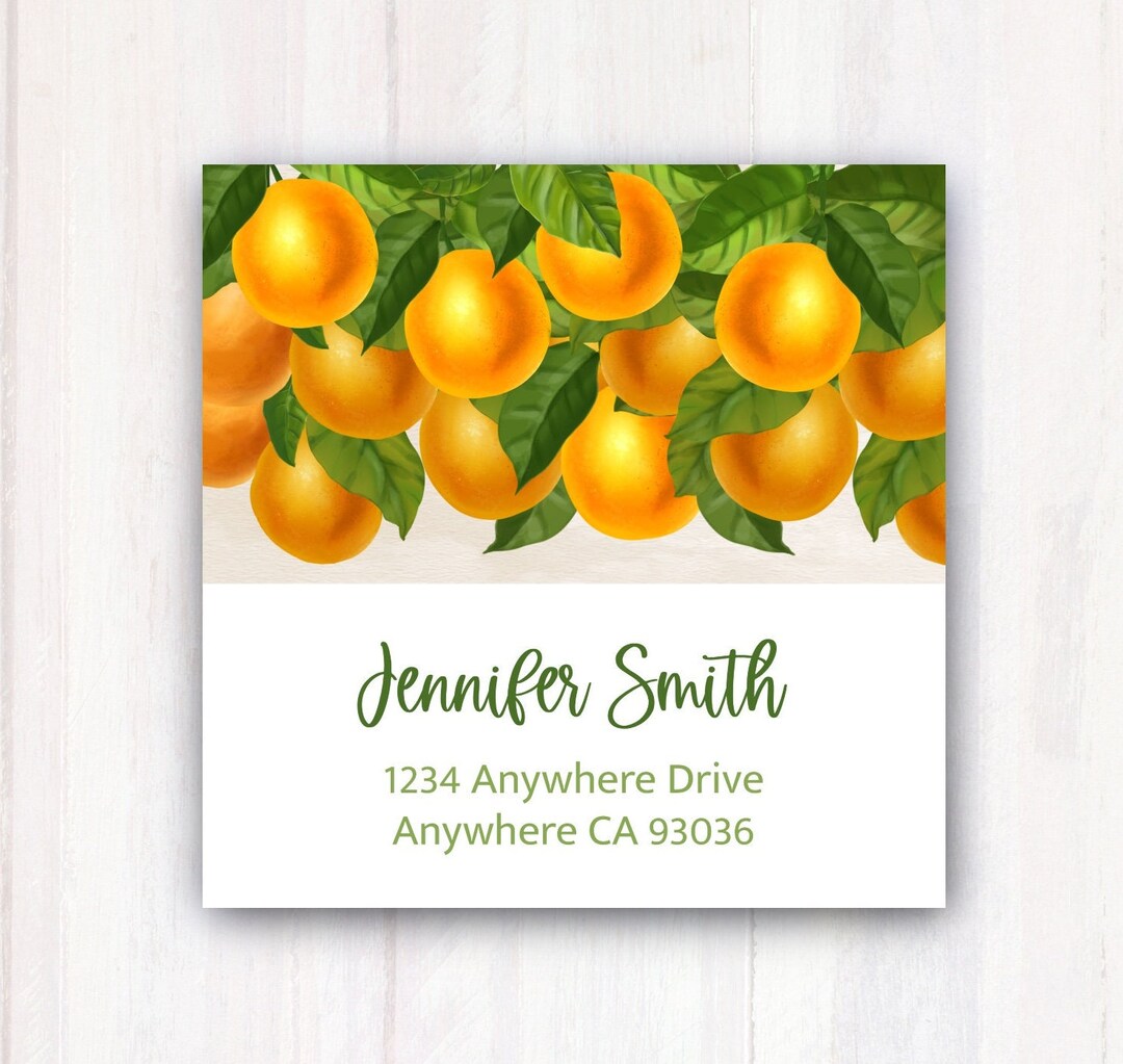 Oranges Address Labels - Personalized Oranges Return Address Labels ...