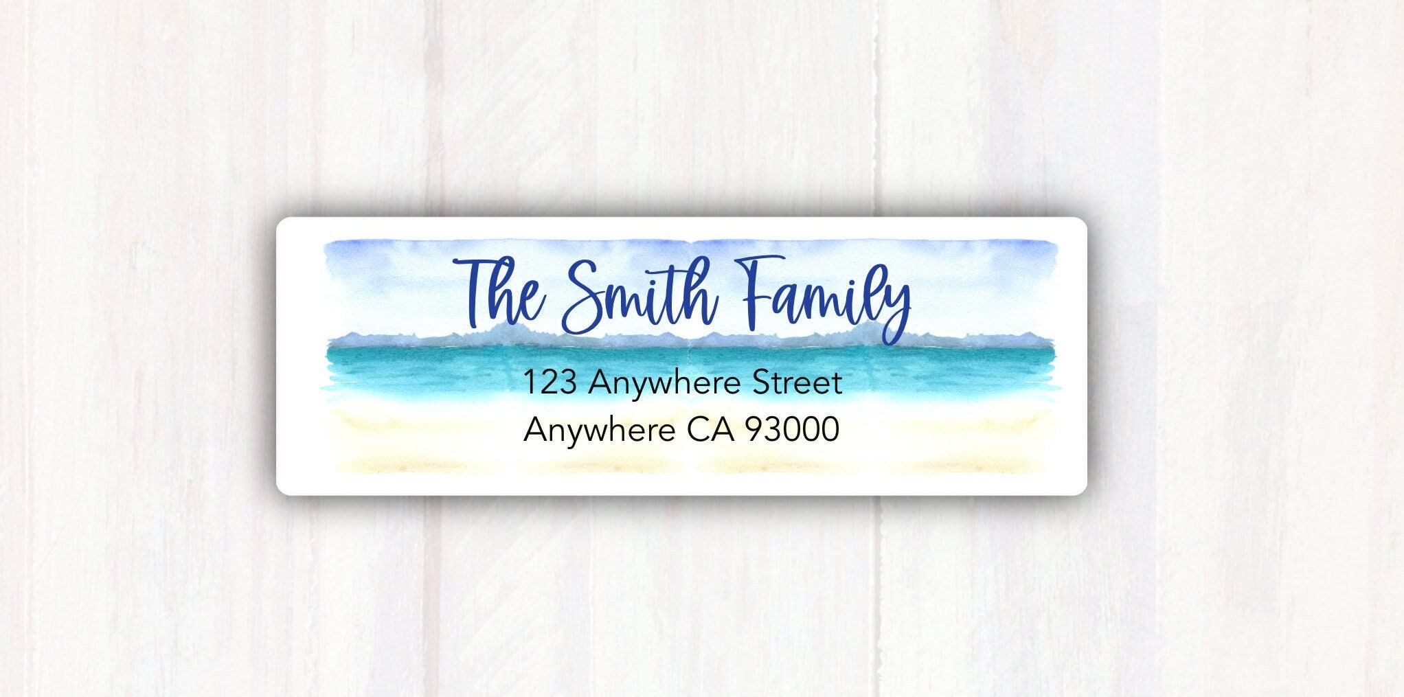 Beach Scene Watercolor Return Address Labels Personalized - Etsy