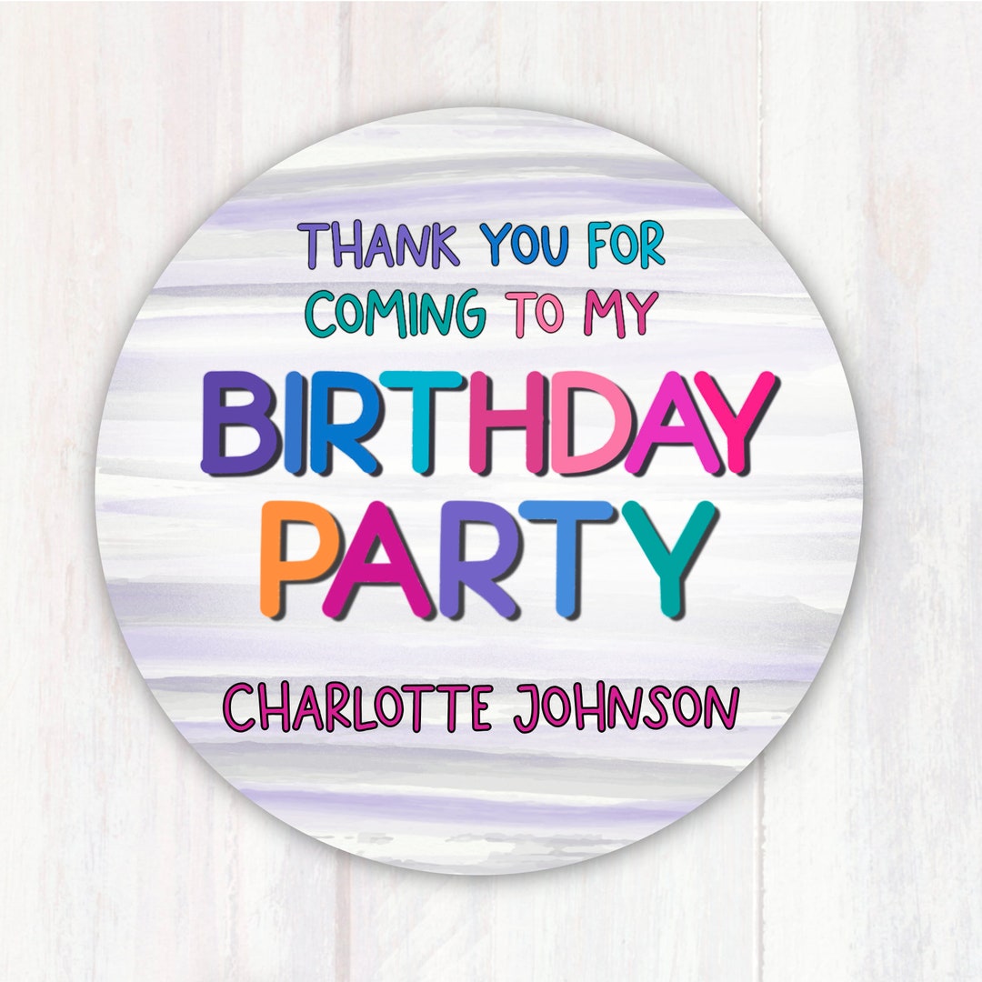 Thank You for Coming to My Birthday Party Personalized Thank - Etsy