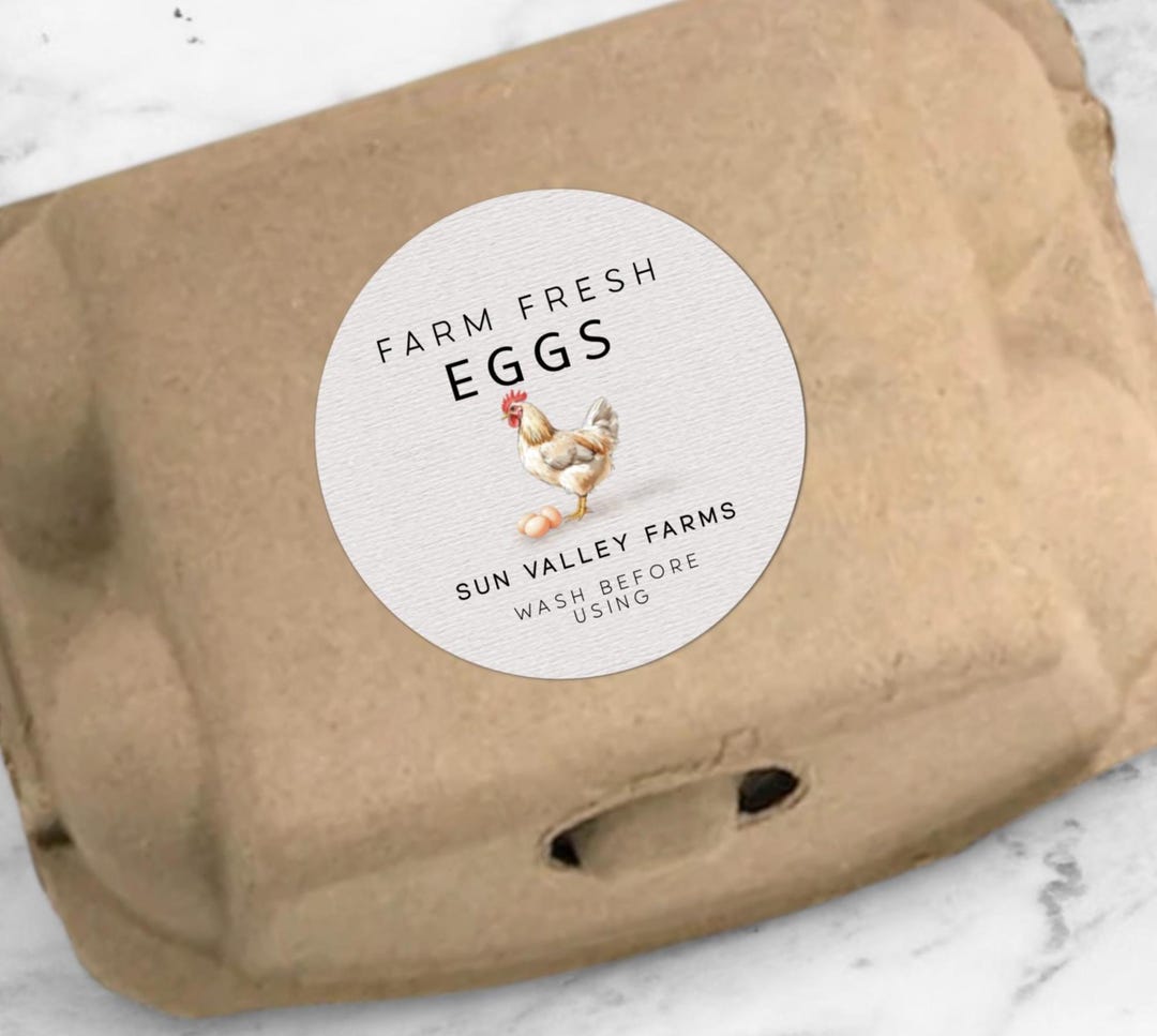PRINTED: Personalized Farm Fresh Eggs Round Stickers - Custom Chicken ...