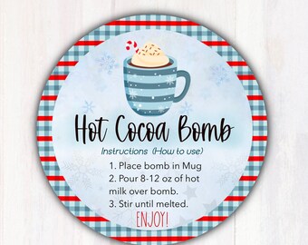 Hot Cocoa Bomb Labels Hot Cocoa Bomb Tag Labels Hot Cocoa - Etsy