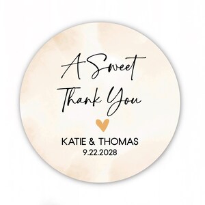 Wedding Stickers - A Sweet Thank You Stickers - Personalized Custom ...