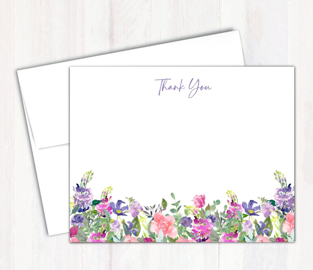 Thank You Note Cards With Envelopes - Thank You Flat Notecards ...