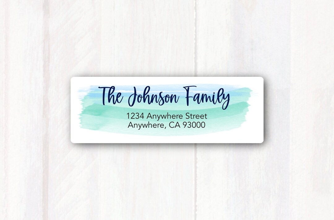 Return Address Labels - Personalized Watercolor Address Labels Blue ...