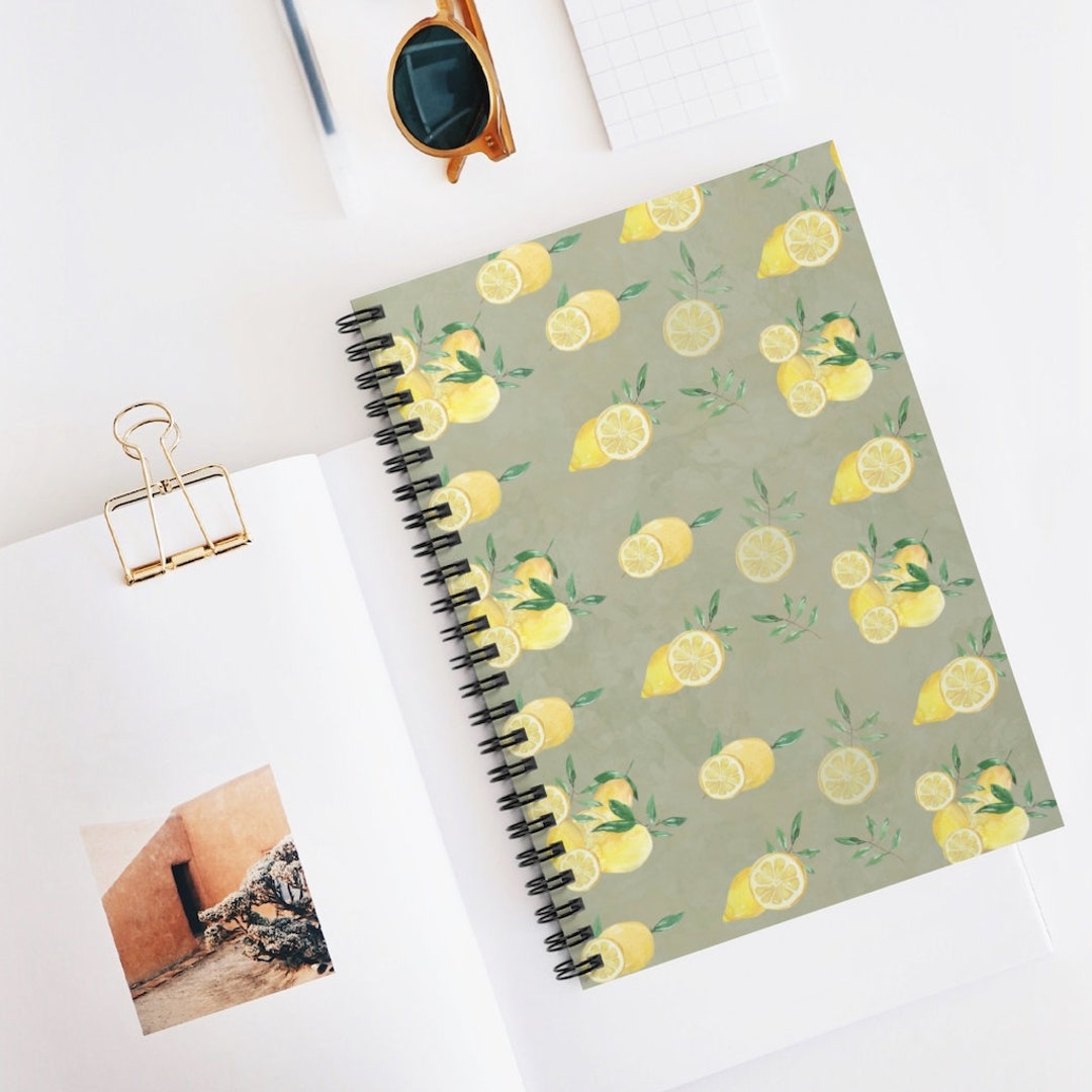 Lemon Notebook Spiral Ruled Lined Notebook 118 Pages - Etsy