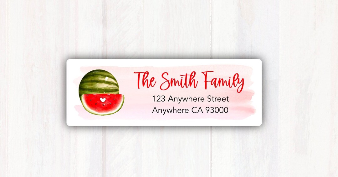 Watermelon Return Address Labels - Personalized Watermelon Address ...