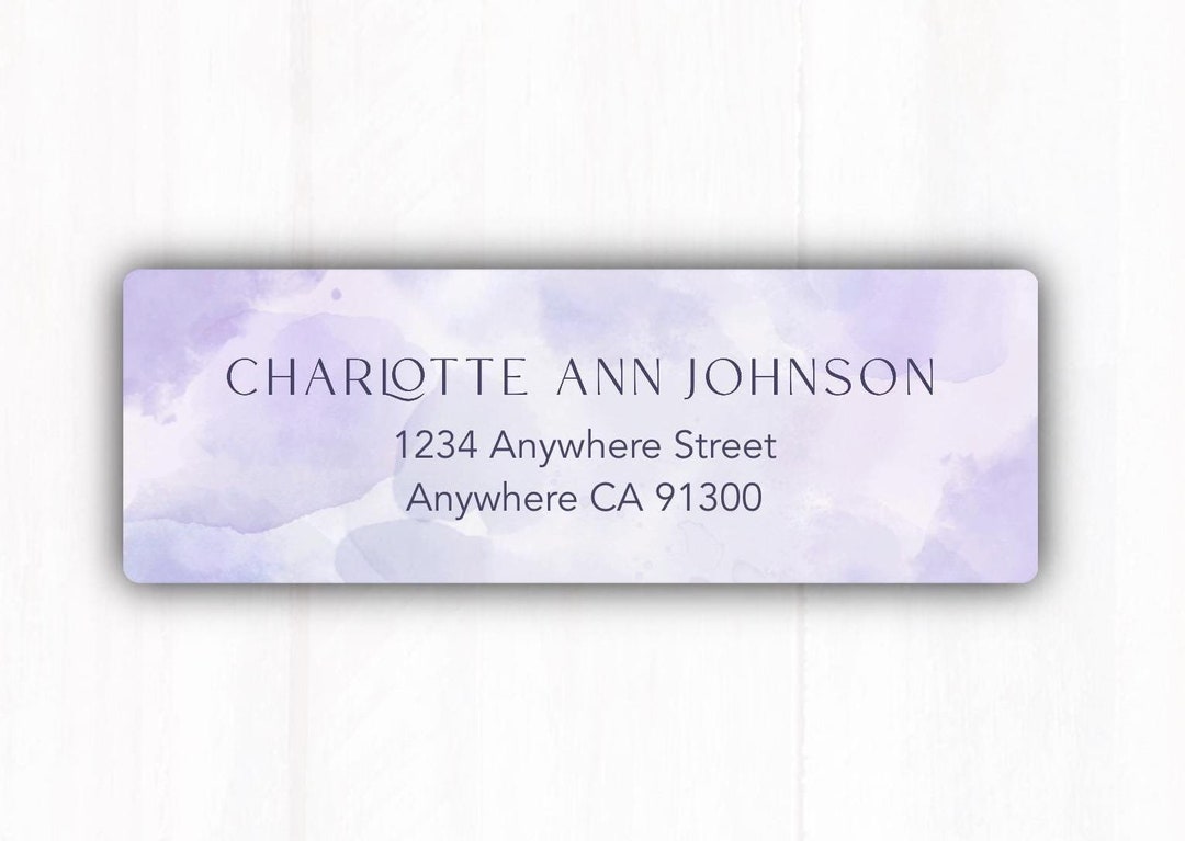 Return Address Labels - Personalized Watercolor Address Labels Purple ...