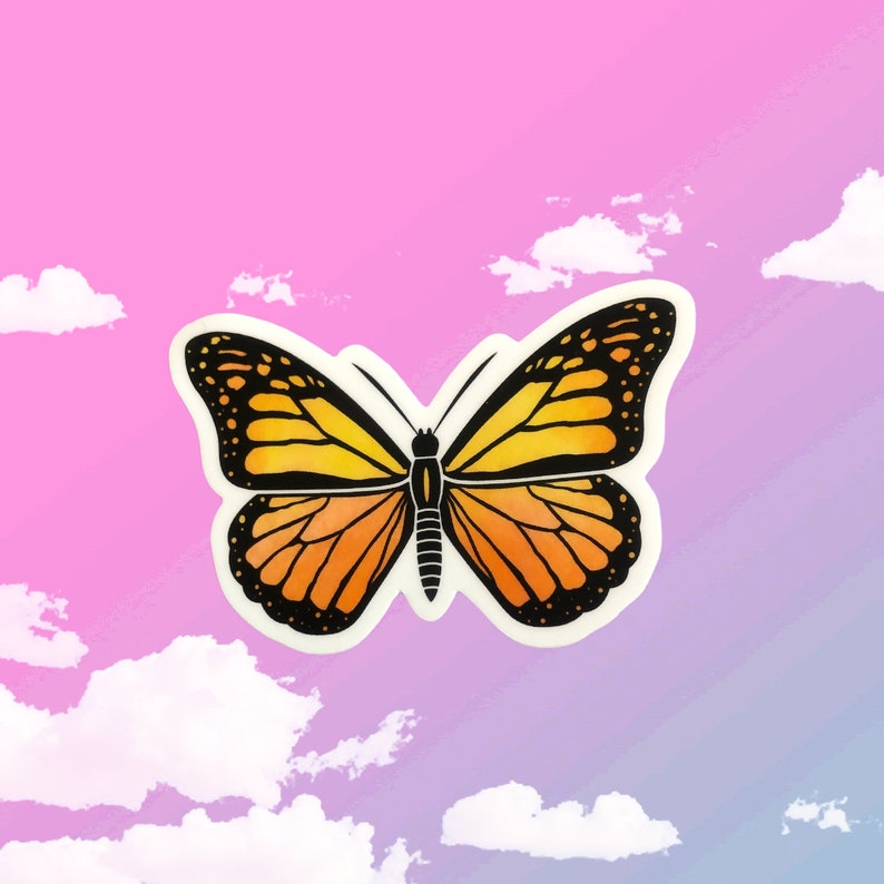 Monarch Butterfly Vinyl Sticker Vinyl Butterfly Stickers | Etsy