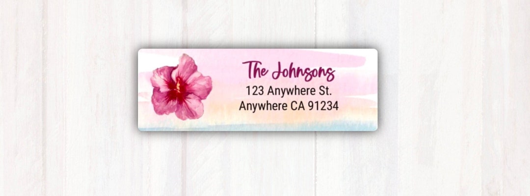 Tropical Flower Return Address Labels - Personalized Address Labels ...