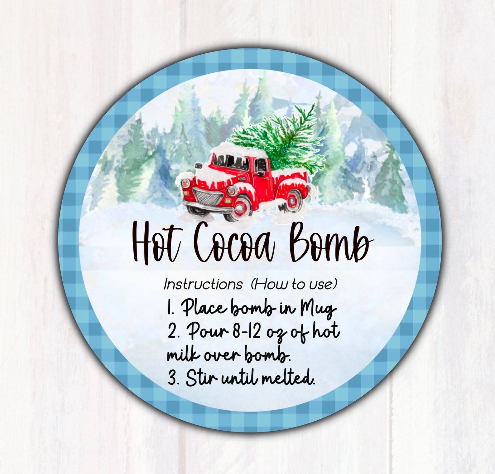 Hot Cocoa Bomb Labels Christmas Truck winter Hot Cocoa Bomb - Etsy