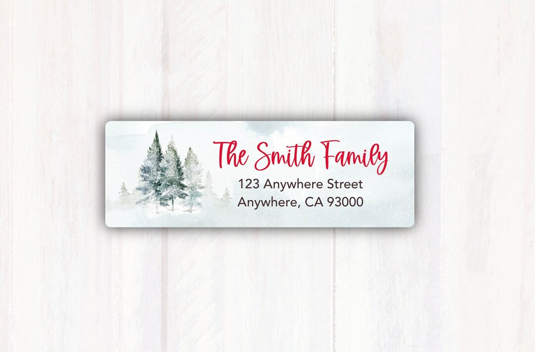 Winter Address Labels - Personalized Watercolor Snowy Woods Labels ...
