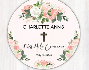 First Communion Stickers, Personalized First Holy Communion Favor Tags ...