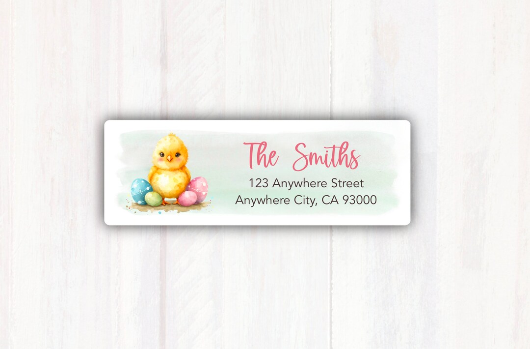 Return Address Labels Easter Chick - Customized Easter Address Labels ...