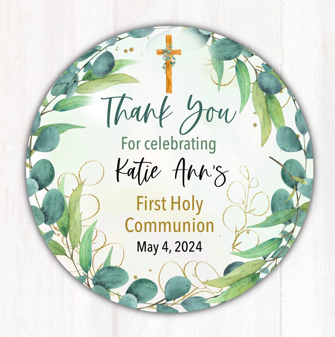 First Holy Communion Stickers - Holy Communion Thank You Party Favor ...