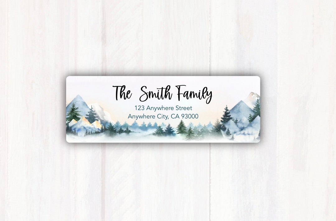 Watercolor Mountain Return Address Labels - Return Address Labels With ...