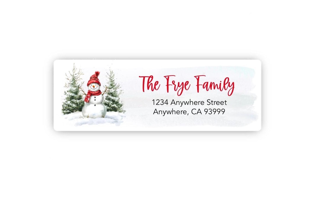 Christmas Address Labels • Personalized Snowman Return Address Stickers ...