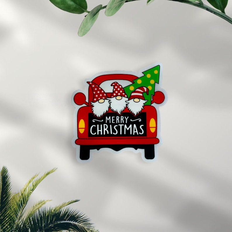 Merry Christmas Farm Truck Vinyl Sticker 3 x 2.95 with | Etsy