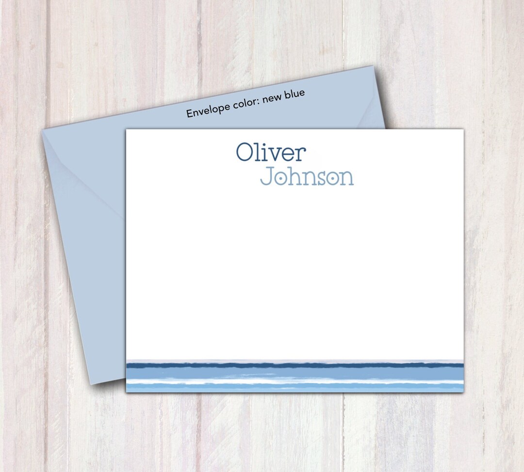 Kids Notecards - Kids Stationery Personalized - Blue Note Cards ...