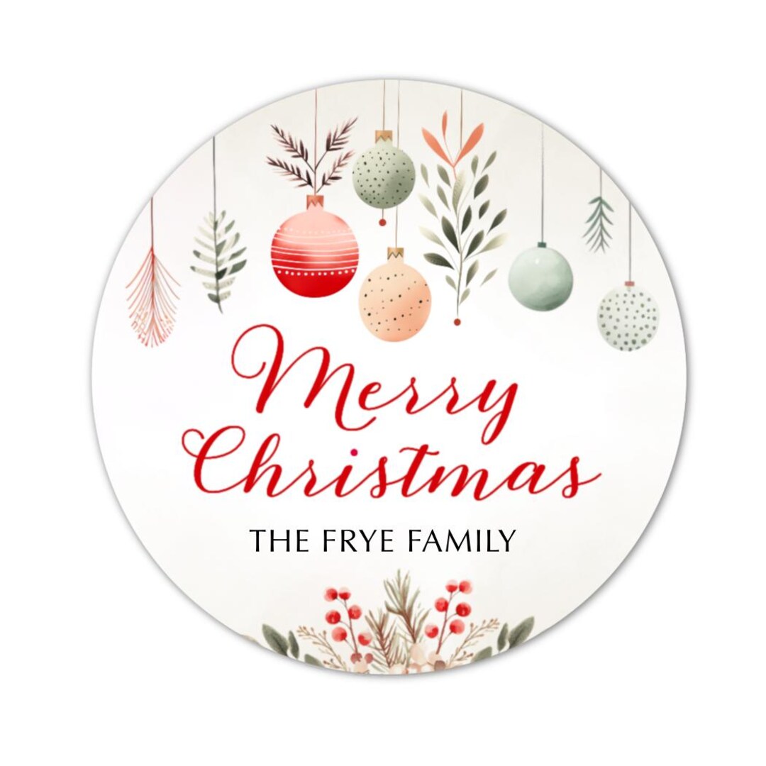 Christmas Ornaments Gift Tag Sticker Label - Personalized Christmas ...