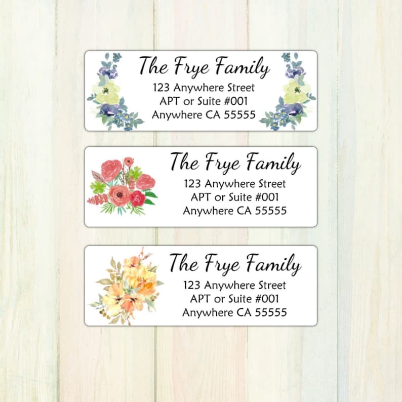 Flower Address Labels Personalized Return Address Labels - Etsy