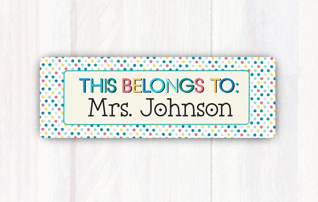 This Belongs to Stickers Labels - Personalized Teacher Stickers - Book ...