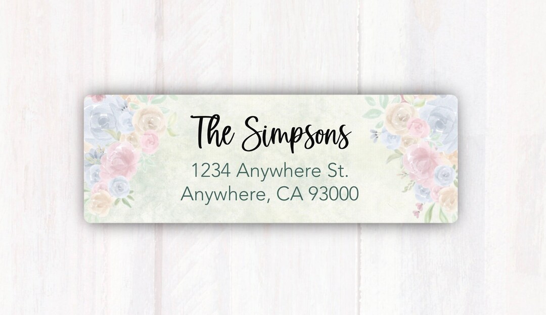 Address Labels Personalized Floral - Personalized Address Labels ...