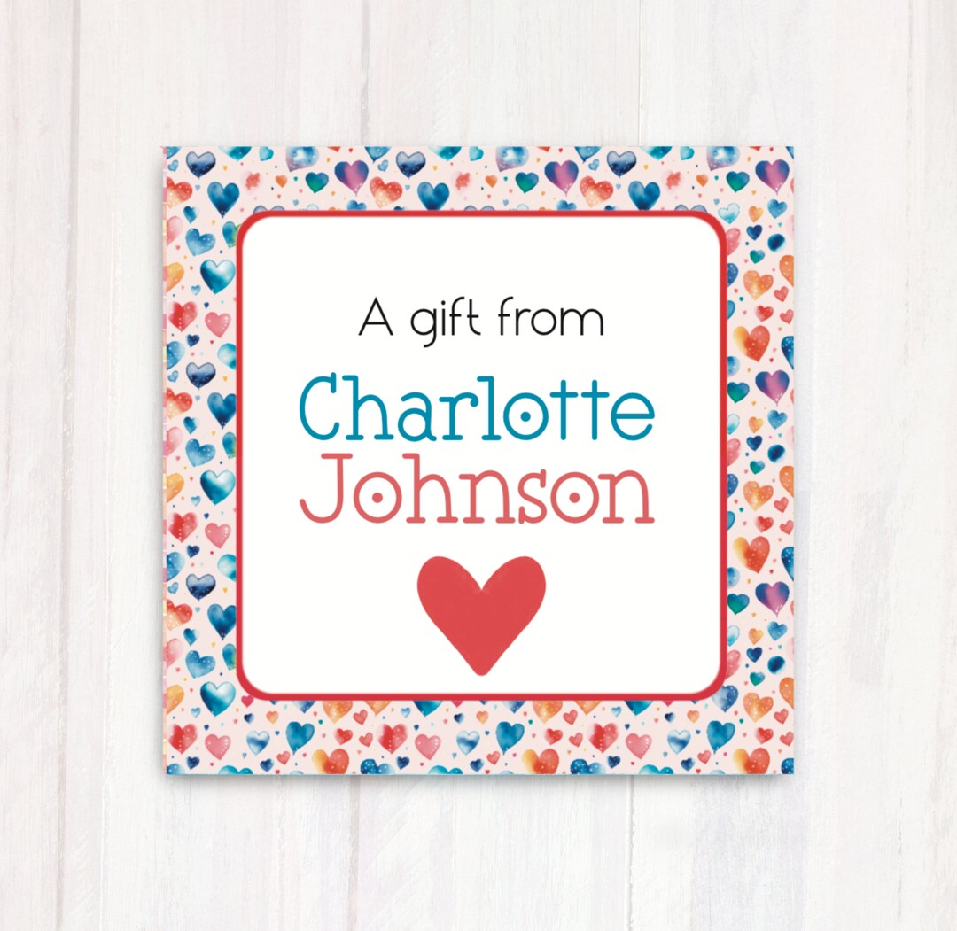 Personalized Heart Gift Tag Stickers for Birthday Gifts Presents ...