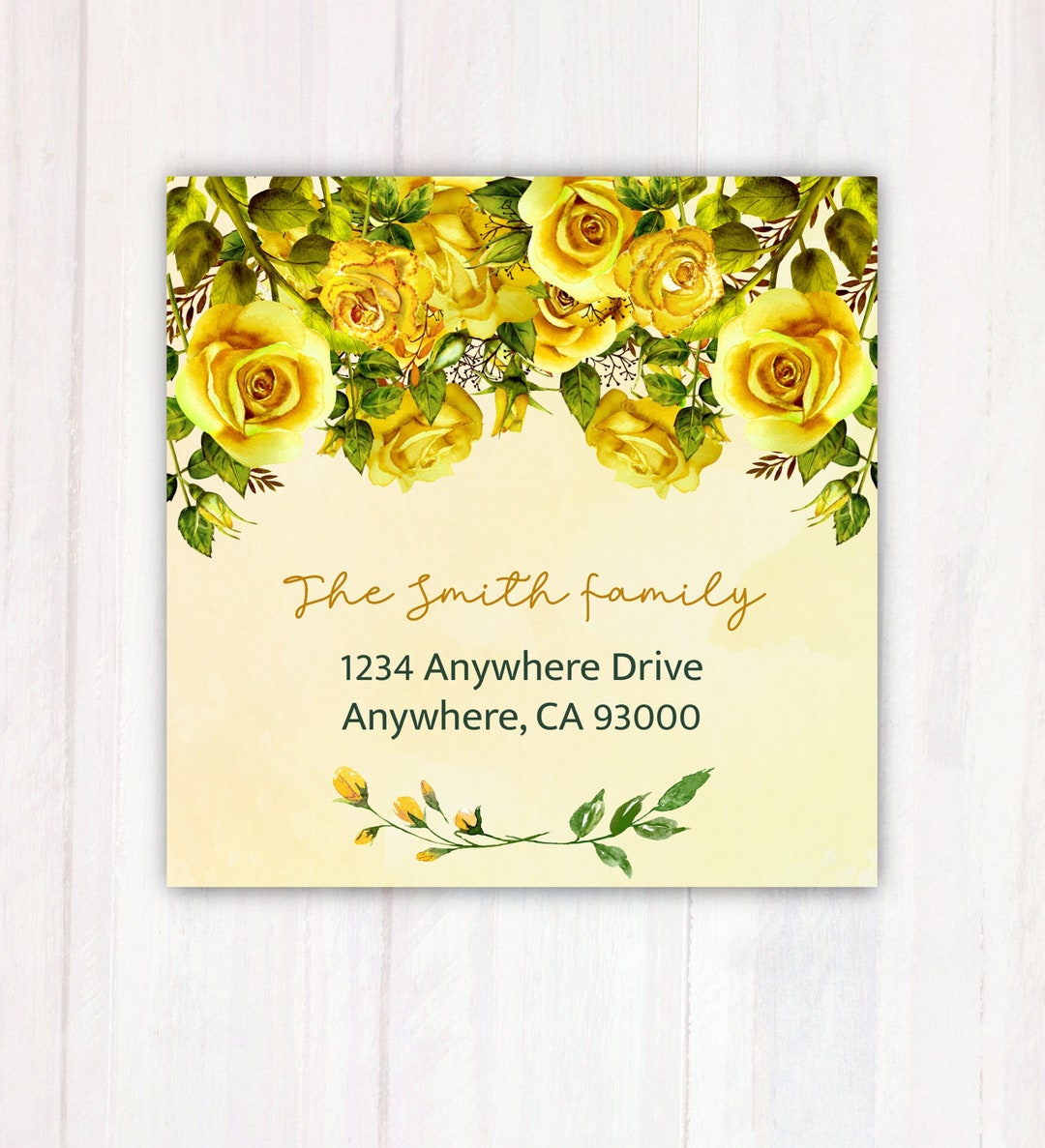 Yellow Roses Personalized Return Address Labels - Yellow Roses Theme ...