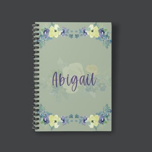 Personalized Spiral Notebook Personalized Name Journal Floral Custom ...
