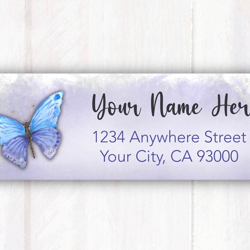 Butterfly Address Labels Personalized Butterfly Return - Etsy