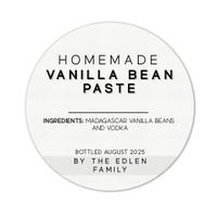 Label –"printable Vanilla Bean Extract Labels – 2" Sq Digital Download ...