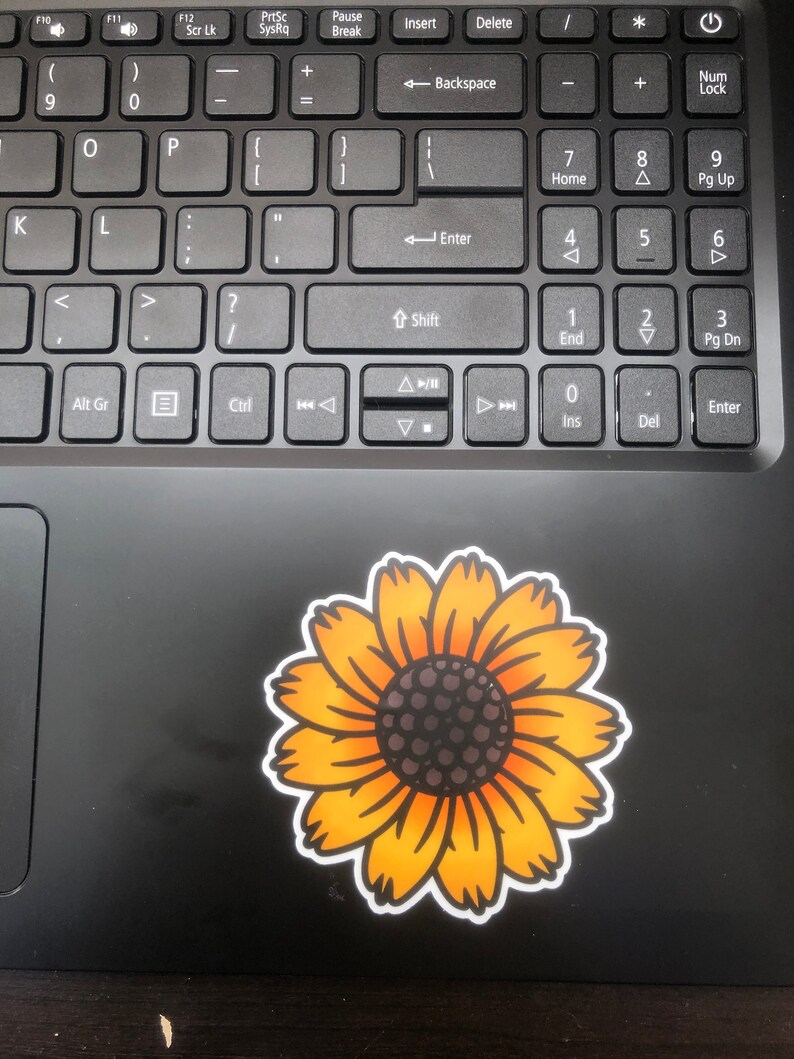 Sunflower Sticker A 3 Floral Sticker for Water Bottles - Etsy