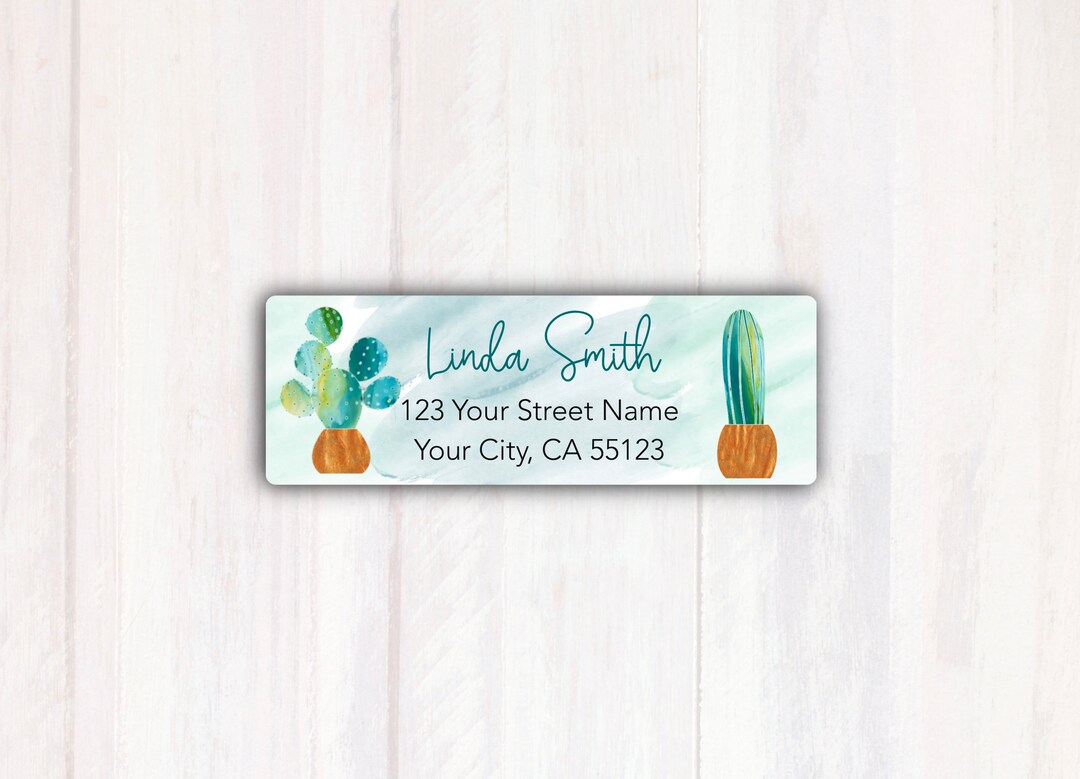 Cactus Return Address Labels - Cactus Address Labels - Custom Cactus ...