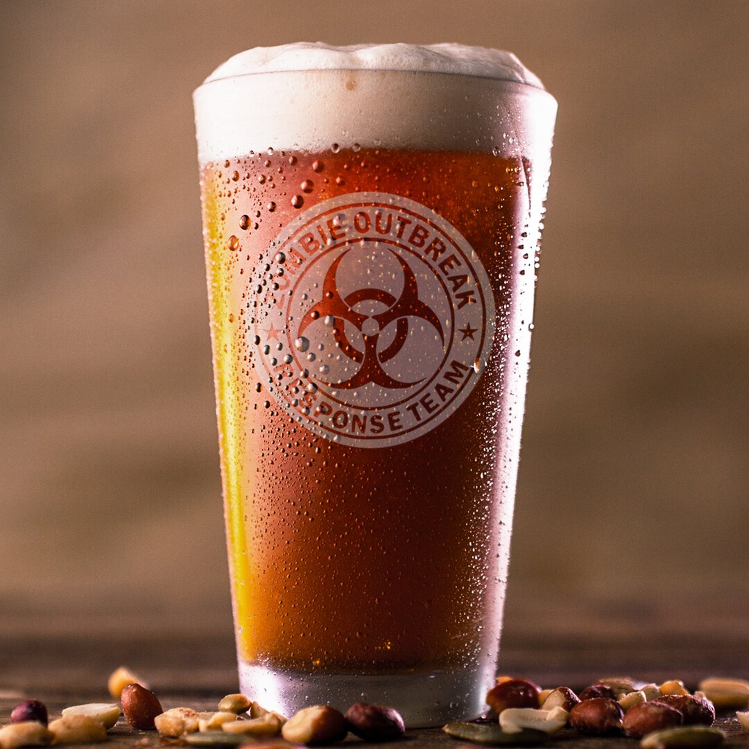Custom Zombie Horror Glassware Collection Pint Glass, Tankard, Mirror ...