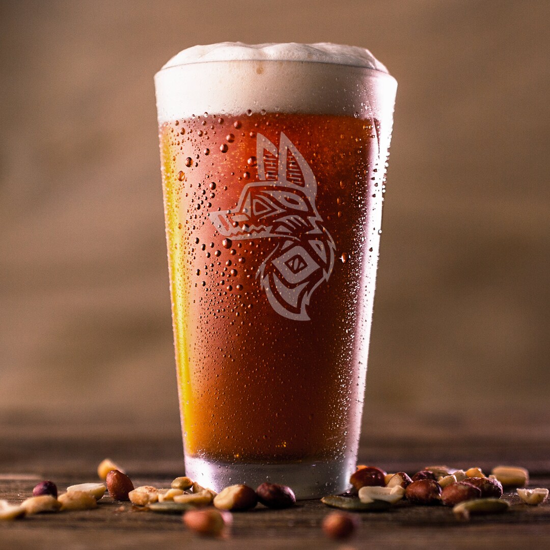 Etched Tribal Fox Pint Glass: Sandblasted Beer Tankard - Etsy
