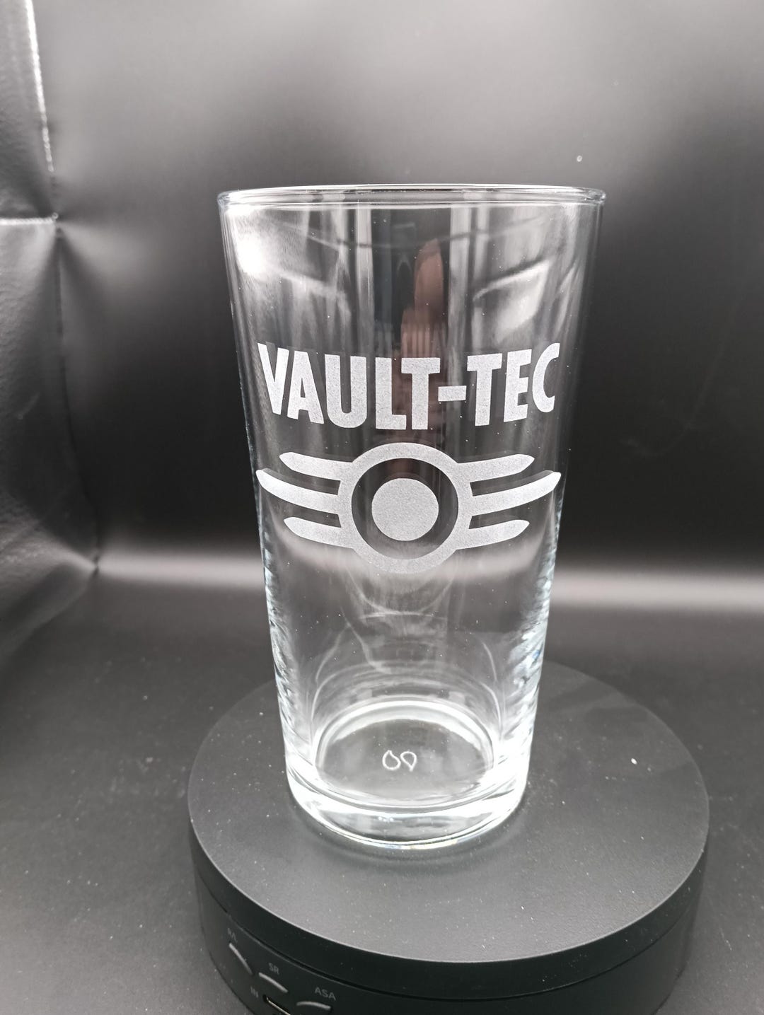 Custom Fallout Vault Tec Pint Glass,glass Tankard,mirror,glass/slate ...