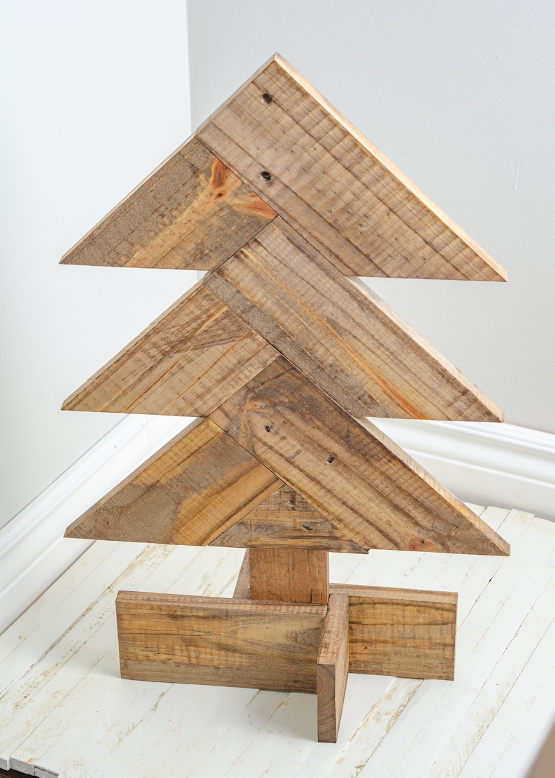 Rustic Wooden Pine Tree Decoration Festive Home Décor Made From ...