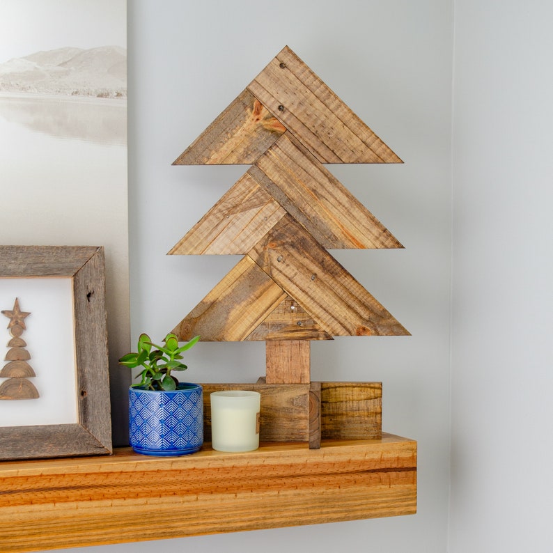 Rustic Wooden Pine Tree Decoration Festive Home Décor Made From ...