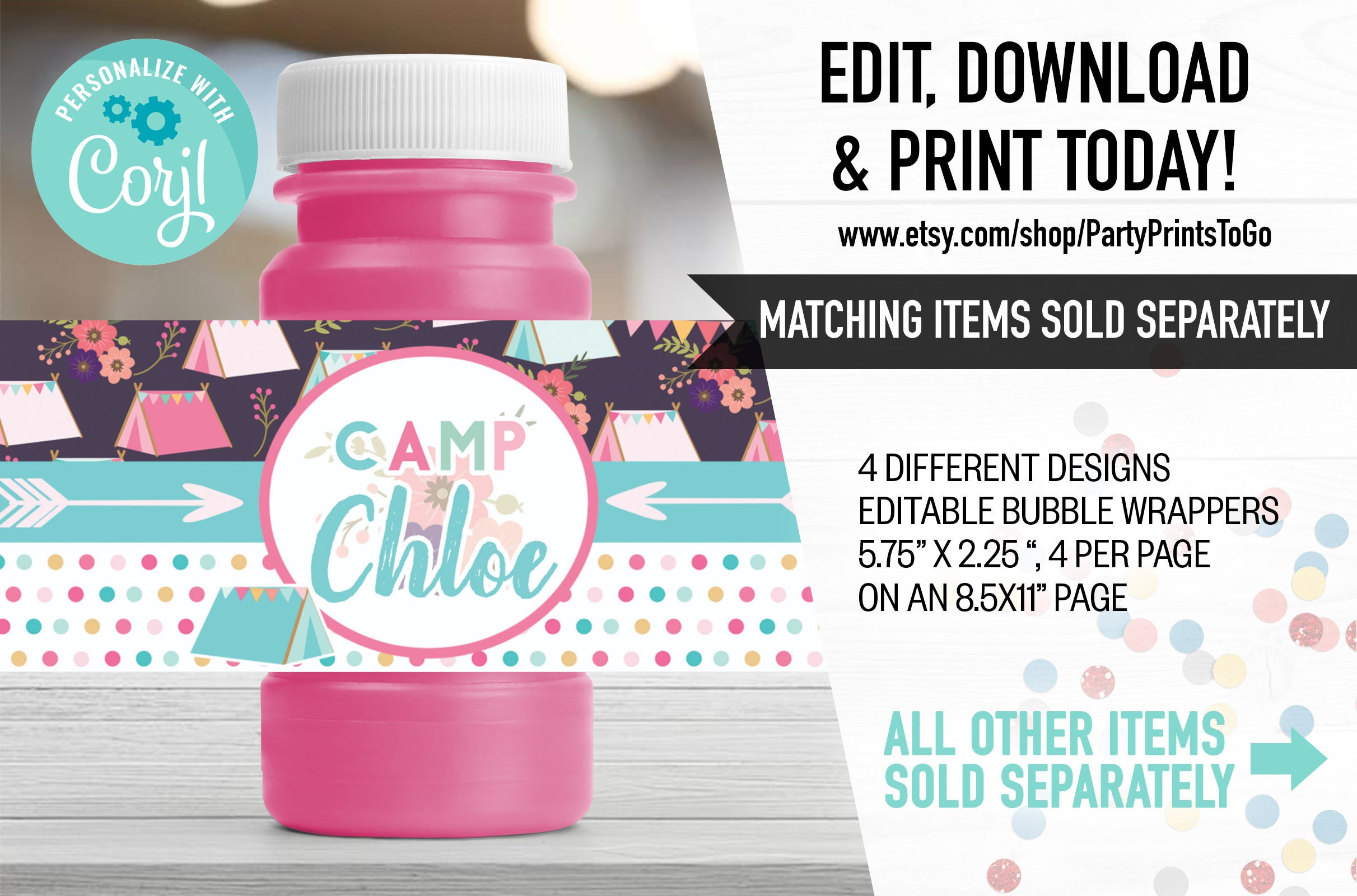 EDITABLE Glamping Signs Glamping Themed Party. Printable - Etsy Hong Kong