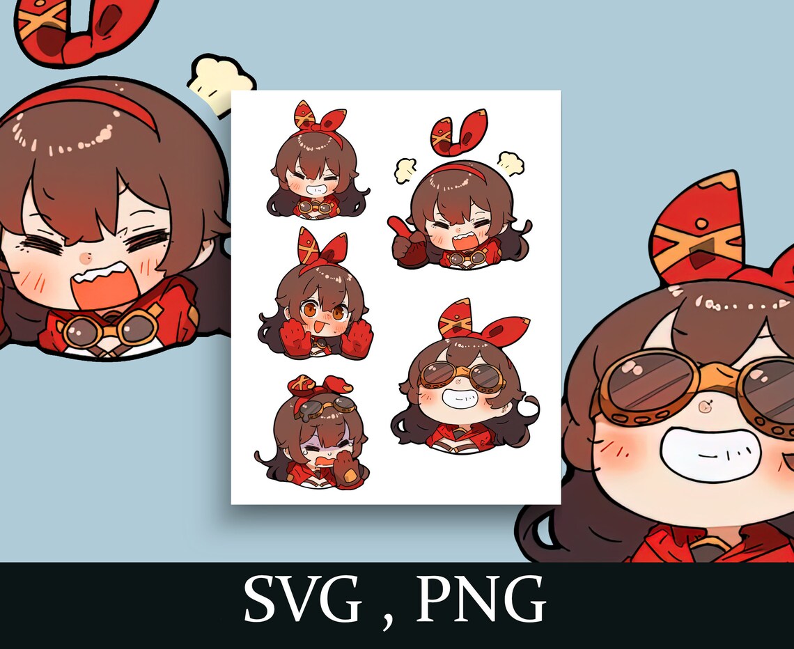 Amber Genshin Impact Chibi SVG PNG Transparent Background - Etsy Hong Kong