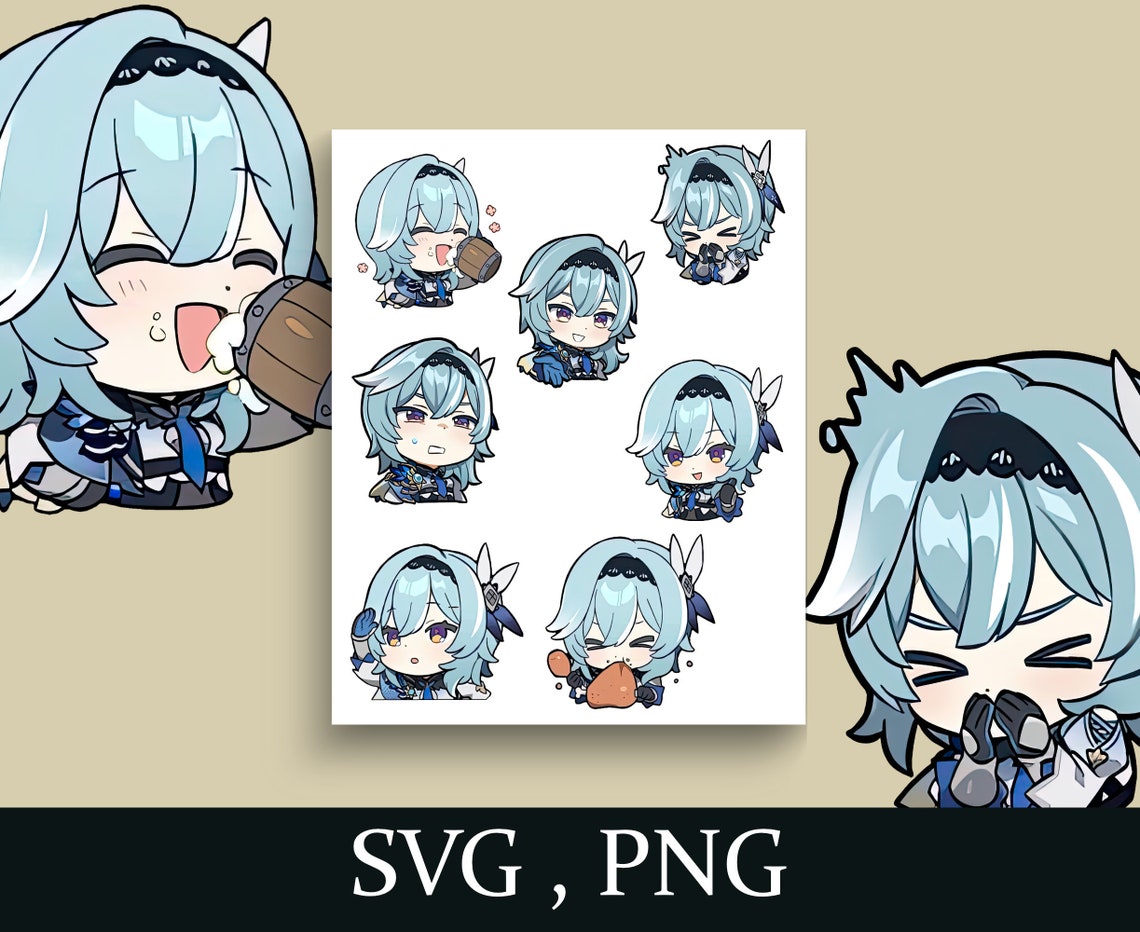 Eula Genshin Impact Chibi SVG PNG Transparent Background - Etsy India