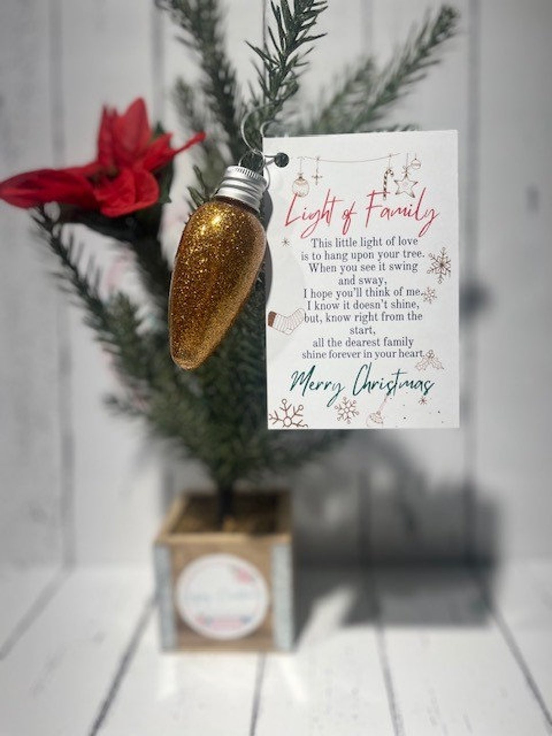 Light of Family Light Bulb Ornament and Poem - Etsy