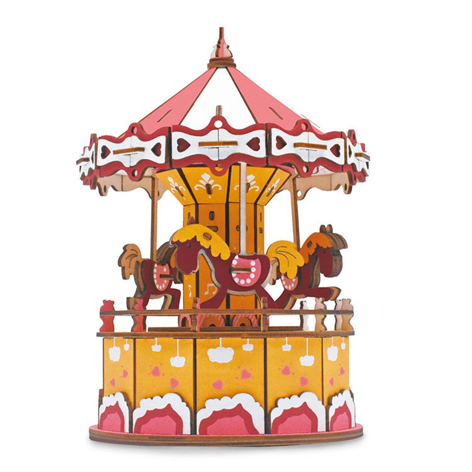 Merry-Go-Round 3D Wooden Musical Puzzle | Etsy