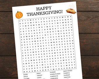 Autumn Word Search Printable 8.5x11 - Etsy
