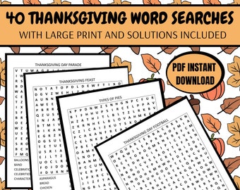 3rd Grade Thanksgiving Word Search With Answer Key Printable - Etsy