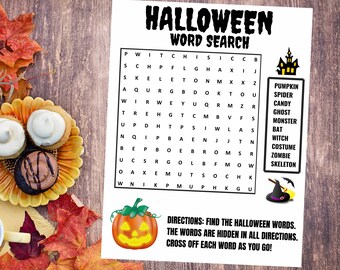 Pumpkin Halloween Word Search Printable - Etsy