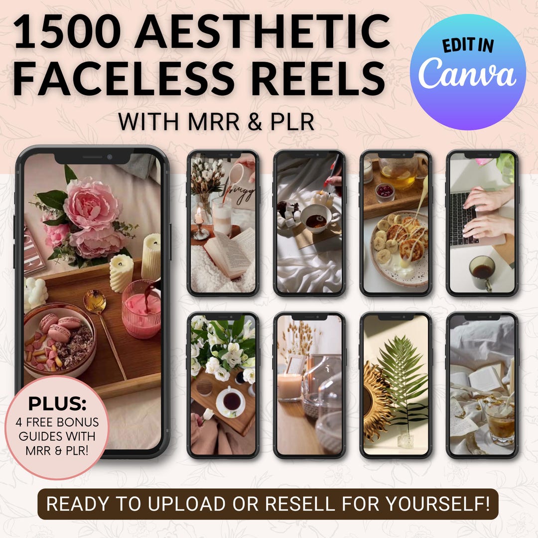 Aesthetic Faceless Reels Collection With MRR & PLR, Instagram Reels ...