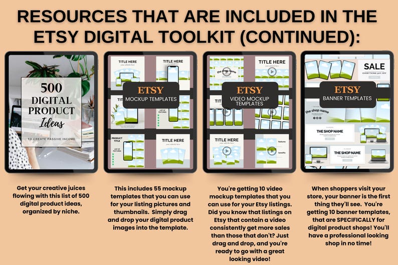 Etsy Shop Starter Bundle: Guides, Templates, Mockups (MRR & PLR) - Etsy