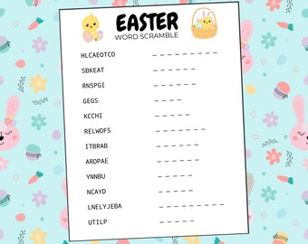 Easter Word Scramble Instant Digital Download Printable for - Etsy
